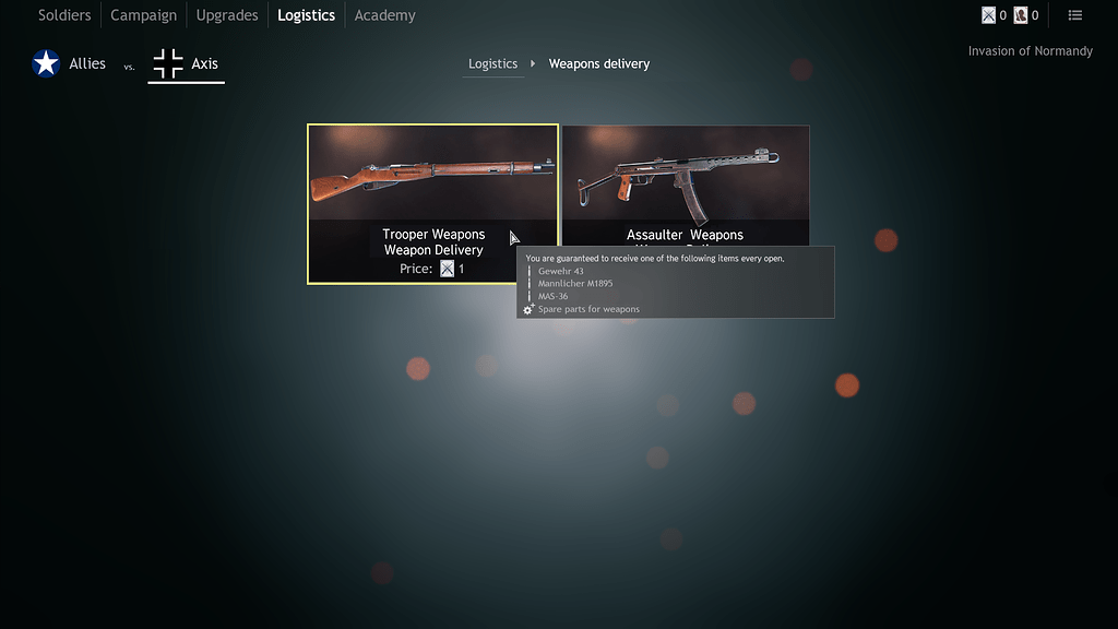 Improved Weapon Logistics - Suggestions - Enlisted