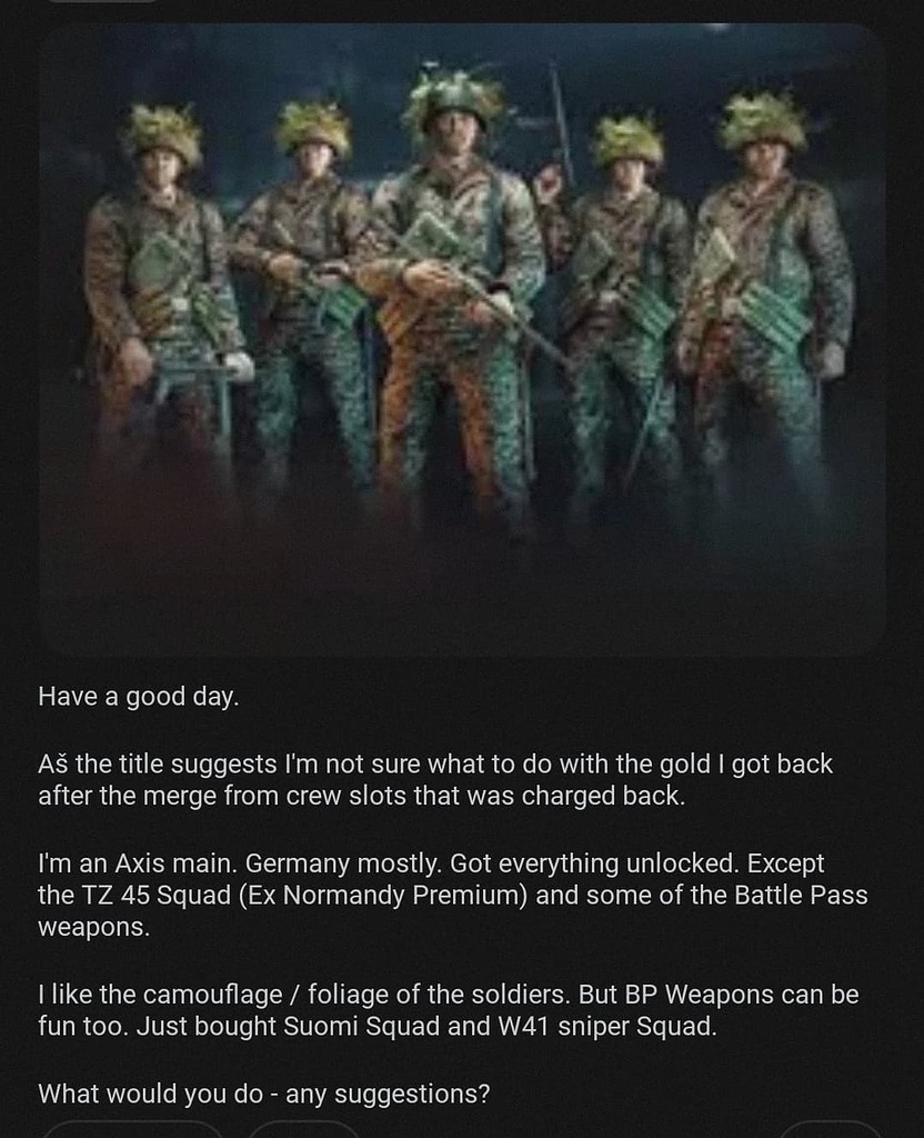 Sale - TZ 45 Squad or BP Weapons? - Germany and Italy - Enlisted