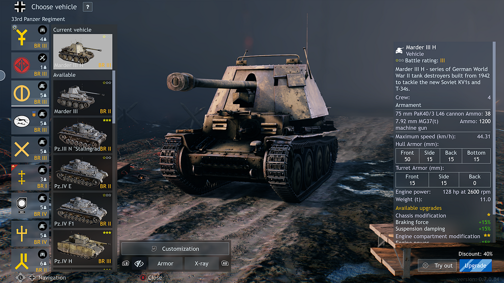 BR3 -> BR2 for the Marder III H - Battle Rating - Enlisted