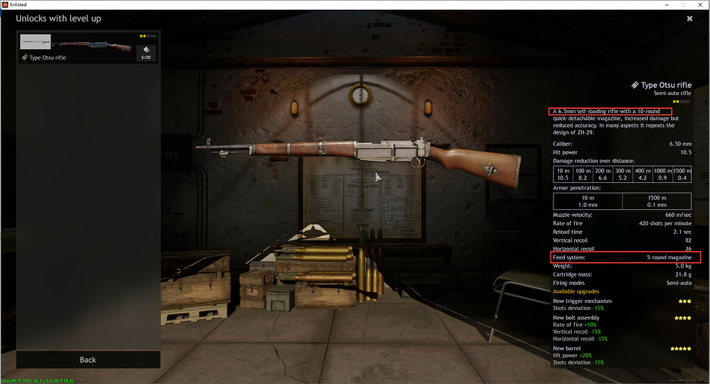 Why does the Type otsu rifle have only 5 rounds? - Bug Reports - Enlisted