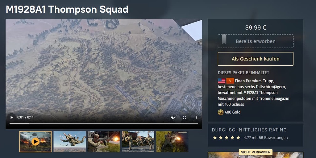 Bug M1928A1 Thompson Squad (paratrooper) - LowBR (M1 Bazooka) from ...