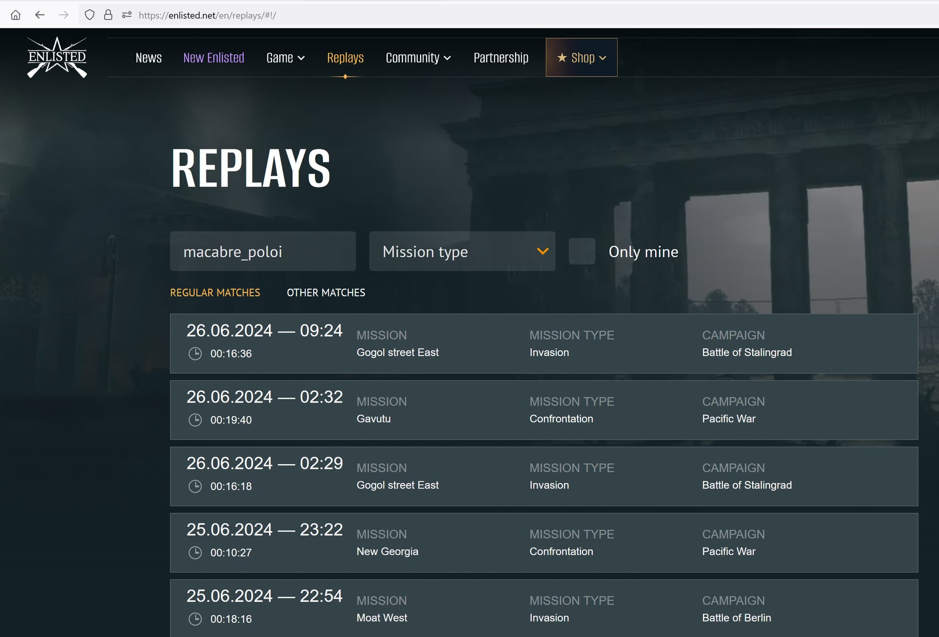 Where are my Replays? - Mess Room - Enlisted
