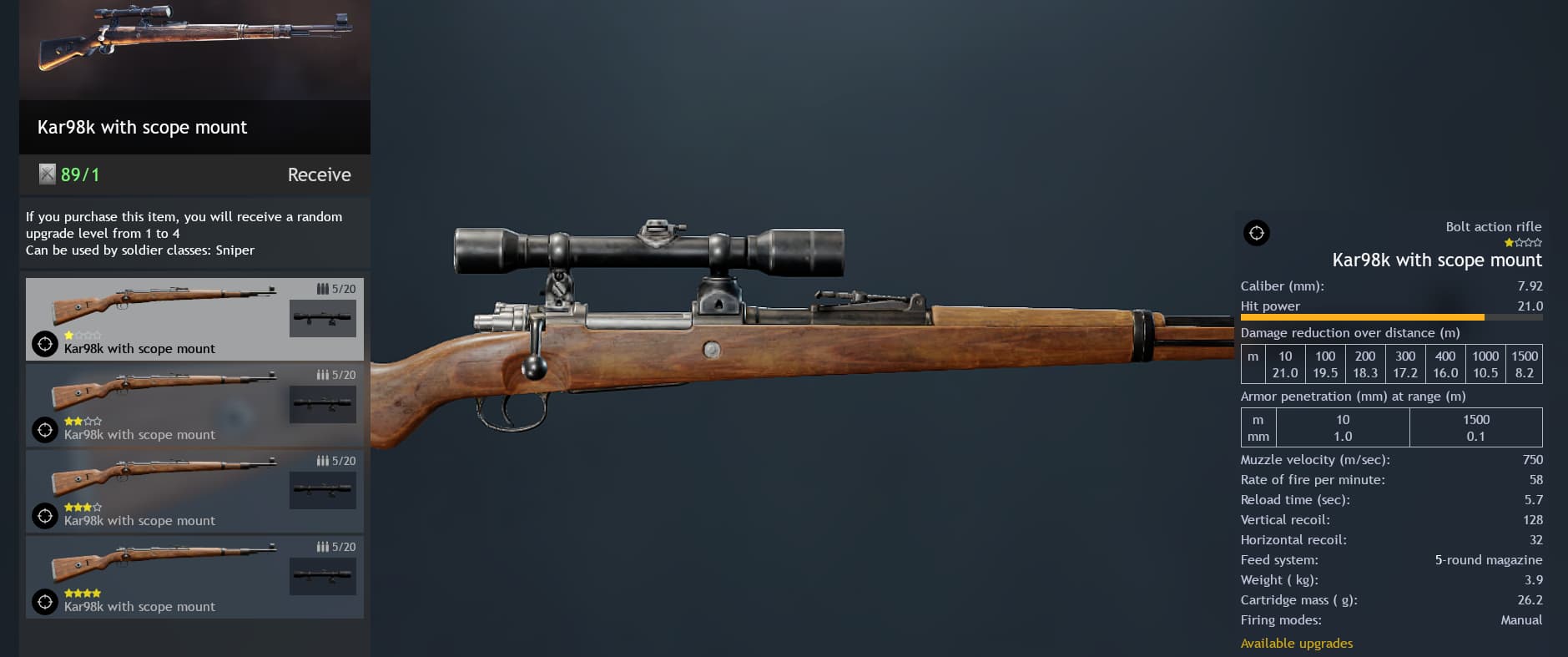 Previewing weapons position - Suggestions - Enlisted