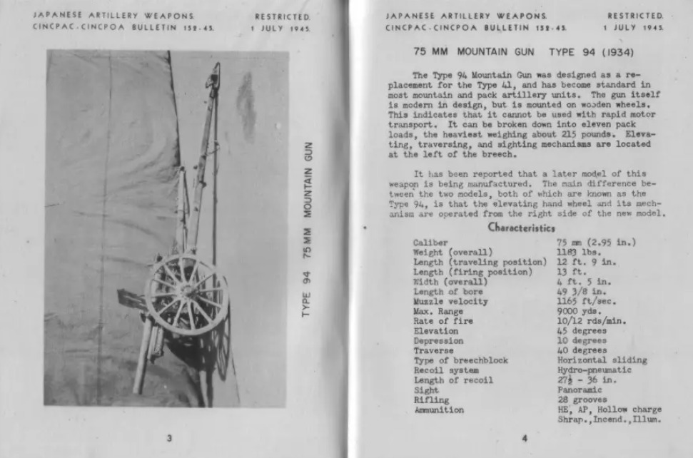 Type 94 75mm mountain gun incendiary shell as Japanese flamethrower ...